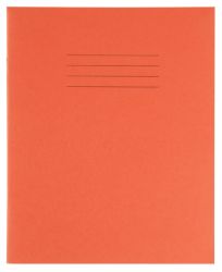 48 Page Orange Exercise Book 205X165MM 12mm Feint Ruled Top Plain by Viking
