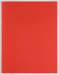 32 Page Red Exercise Book 230X180MM 15mm Feint Ruled Top Plain by Viking