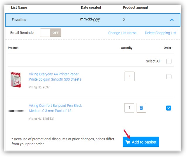 What is a shopping list and how do I use it?